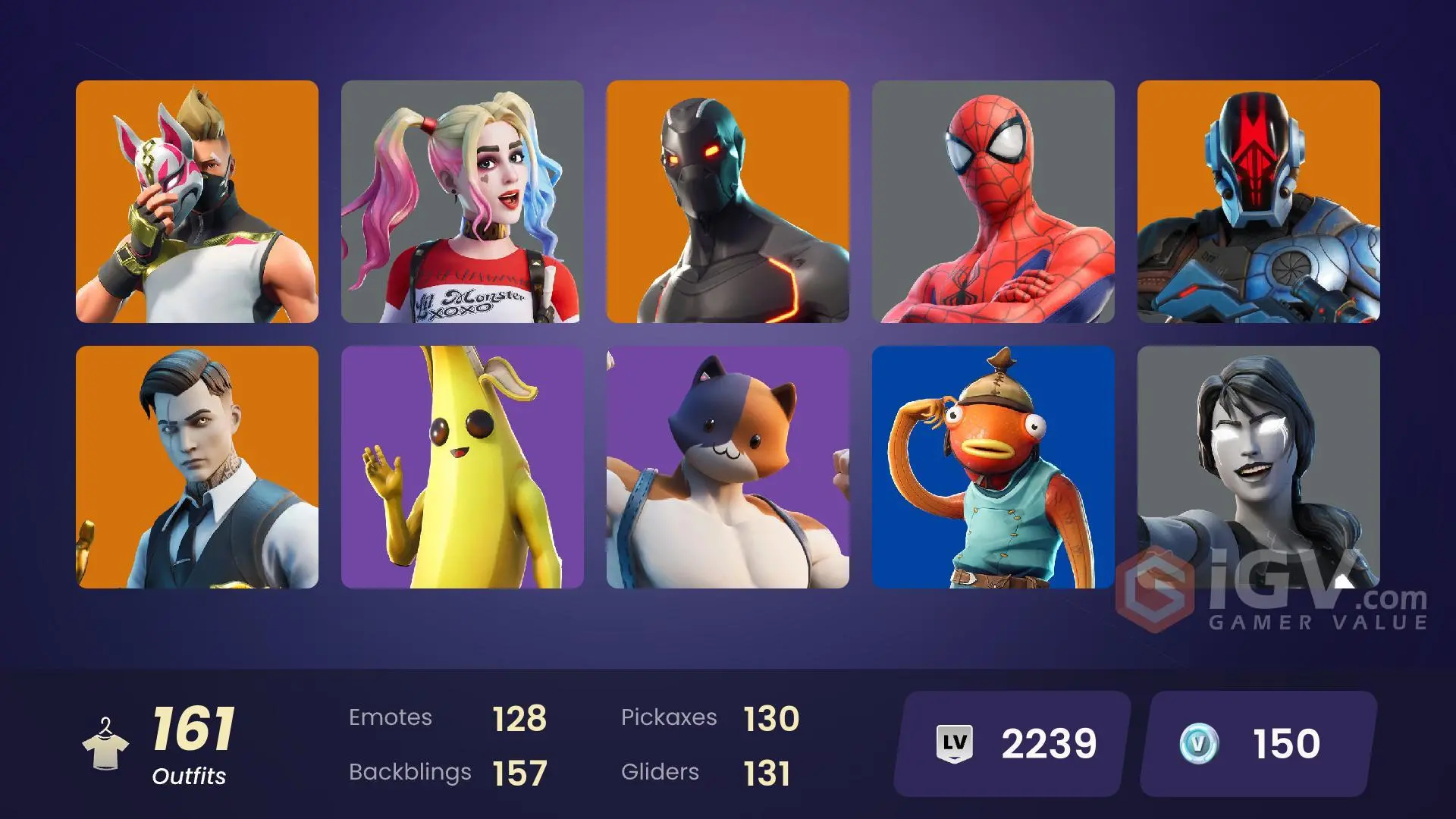 [PC] 161 skins | Take The L | Gold Midas | Fishstick (Coupe du Monde ...