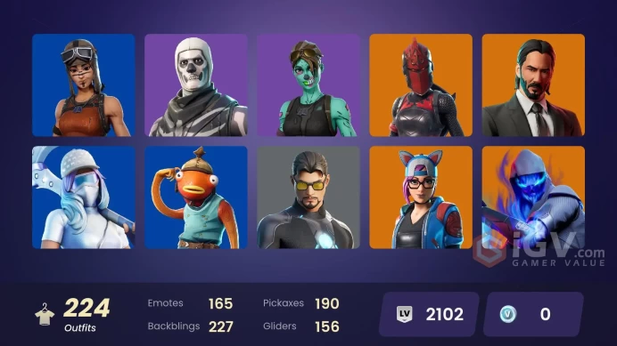 224 skins | Merry Mint Axe | Renegade Raider | John Wick | Royale ...