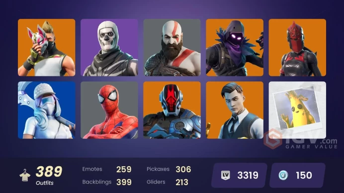 389 Skins| Neo Versa | Blue Team Leader | Gold TNTina | Gold Kratos ...