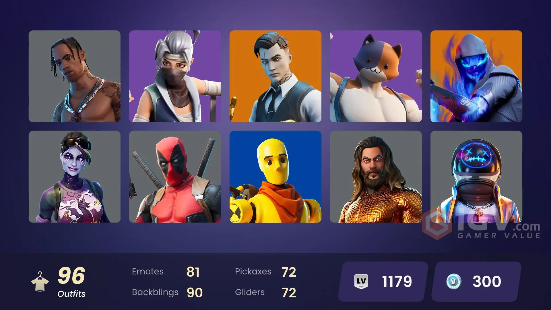 96 skins | Travis Scott | Astro Jack | Gold Midas | Gold Brutus | Gold ...
