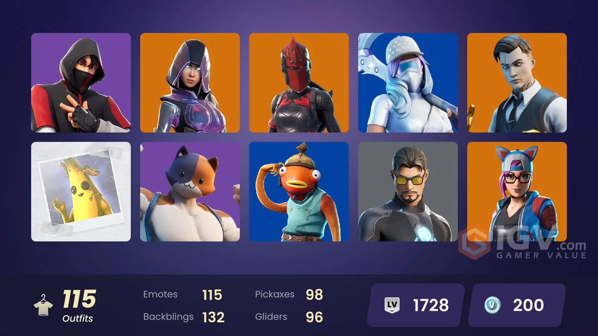 (pc PSN xbox) 115 skin / IKONIK / full Access / Light / baches / Red ...