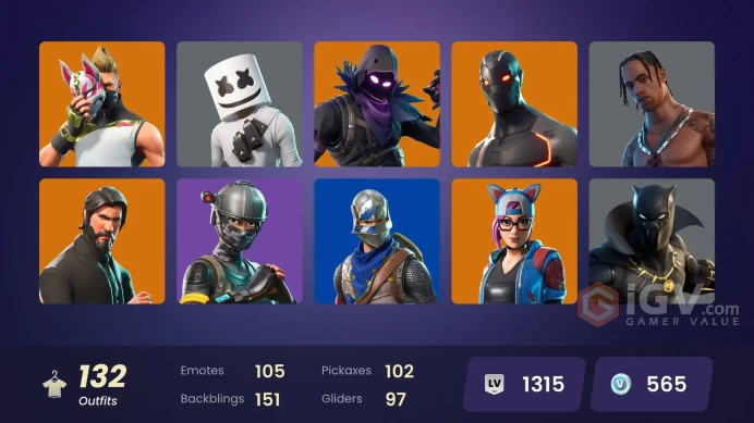 132 skins | Travis Scott | OG STW | The Reaper | Blue Squire | Royale ...