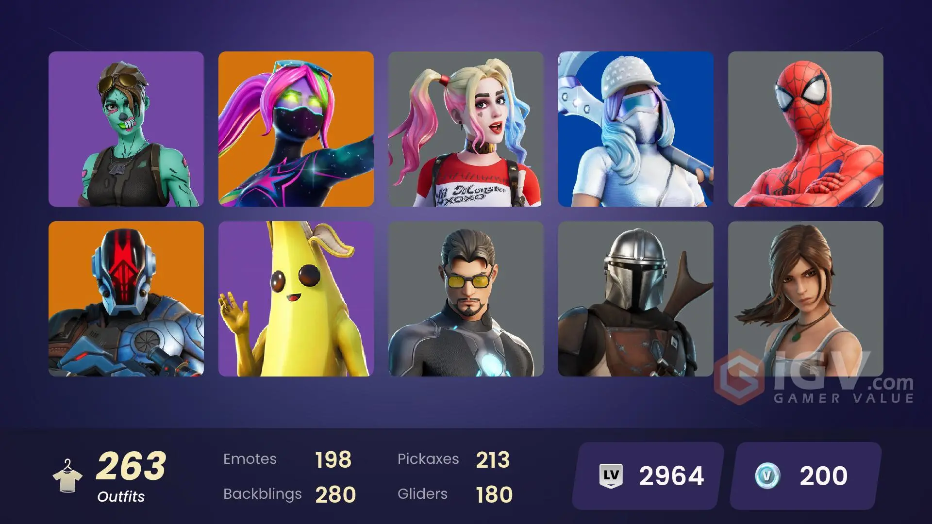 [PC:PSN:XBOX] 200 VB) 263 SKINS: LARA CROFT / WIDOW'S PIROUETTE / GERALT OF RIVIA / HARLEY QUINN ...