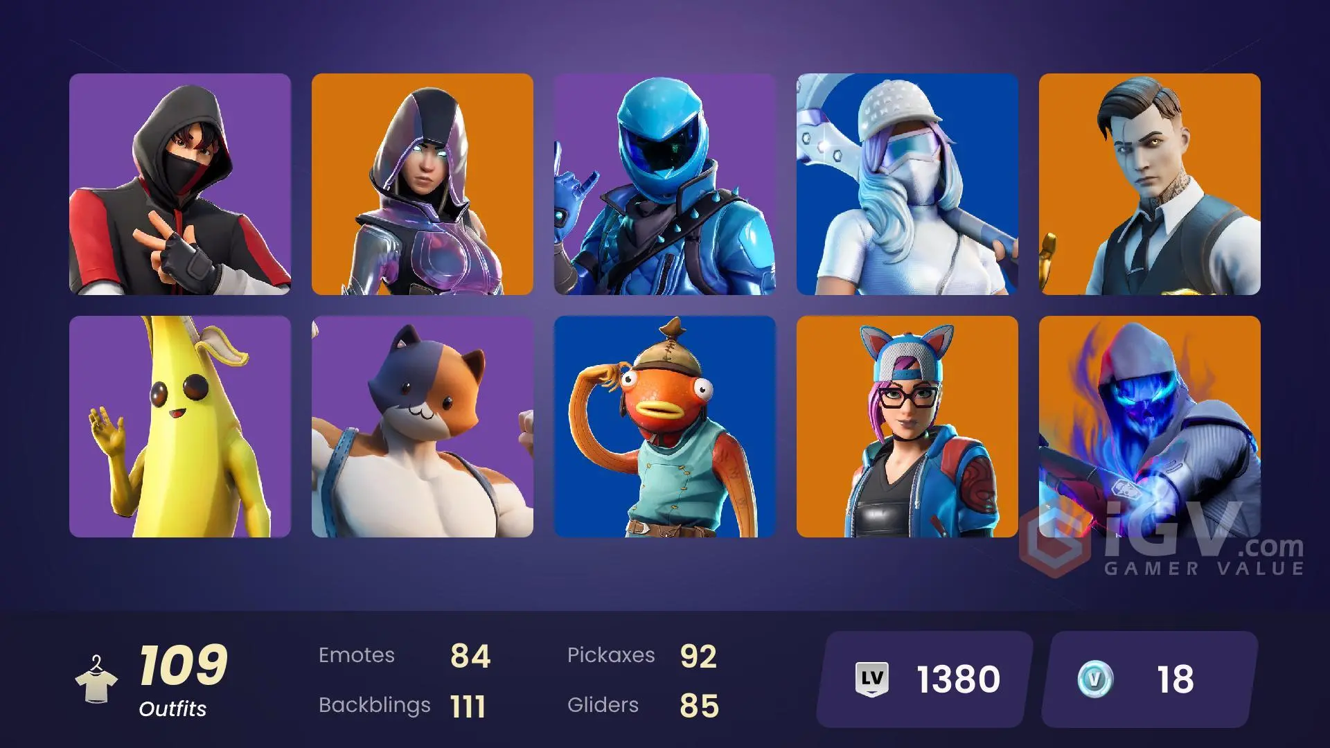 109 Skins | IKONIK(OG) | Honor Guard (OG)| Glow | Merry Mint Axe | Gold ...