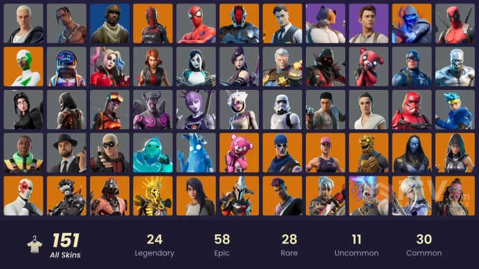 (PC/PSN/XBOX) 0 VB) 151 SKINS / TRAVIS SCOTT / ASTRO JACK / AERIAL ...