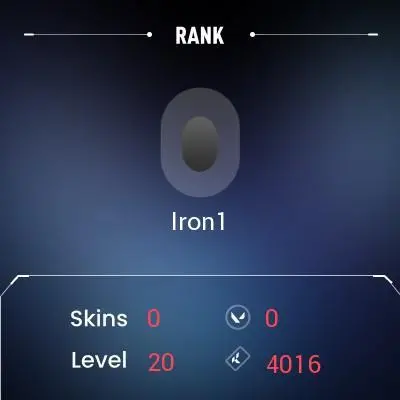 Valorant EU / RANK IRON 1 / 1 AGENTS UNLOCKABLE / ACT 2 V25 ...