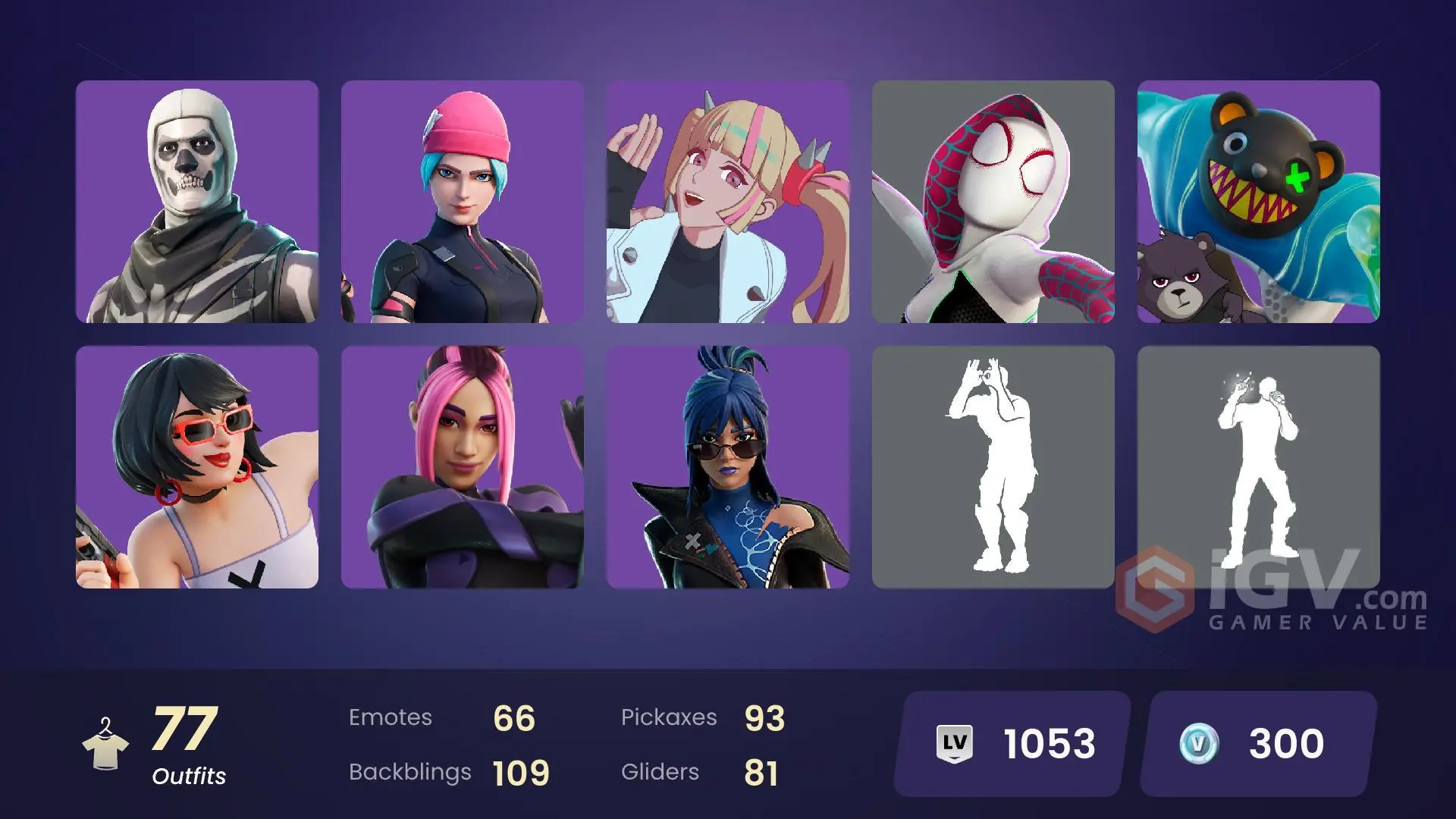 (PC/PSN/XBOX) 300 VB) 77 skins / Wildcat / Joltara / Valeria / Malik ...