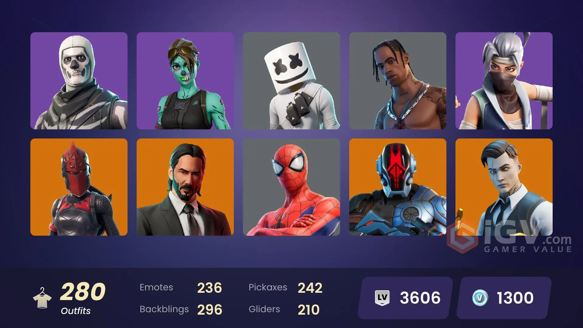 [PC/XBOX/PSN/NIN] 280 Skins | OG STW | Travis Scott | Neo Versa | Gold ...