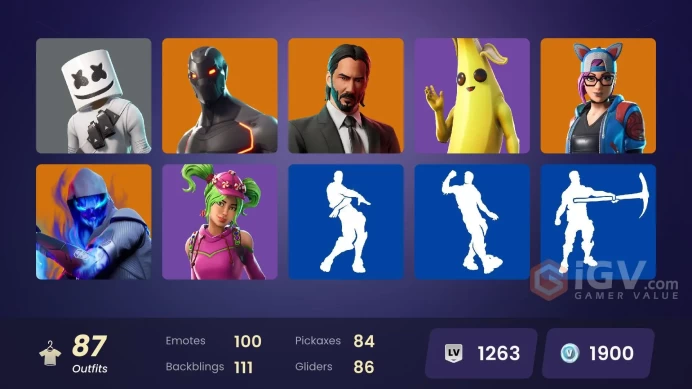 FA - [PSN/PC] 87 skins | Dark Skully | John Wick | Raptor | Zenith ...