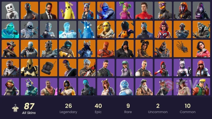 FA - [PSN/PC] 87 skins | Dark Skully | John Wick | Raptor | Zenith ...