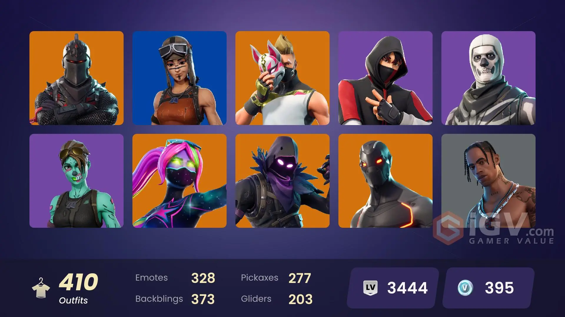 (PC) 325 VB) 409 SKINS / OG RENEGADE RAIDER / BLACK KNIGHT / SPARKLE SPECIALIST / WILDCAT ...