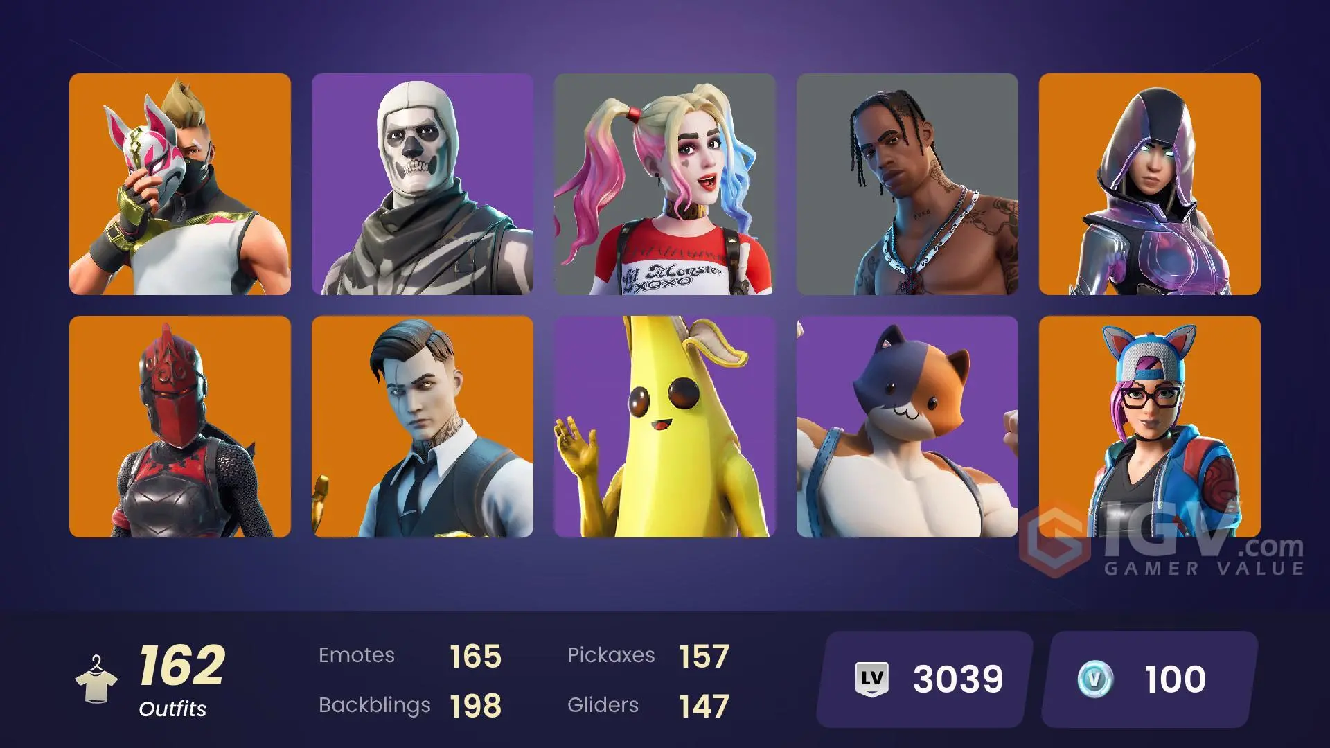 Full [PC/XBOX] 162 SKINS | GLOW / TRAVIS SCOTT / GOLD MIDAS / GOLD BRUTUS / BLUE STRIKER Mail ...