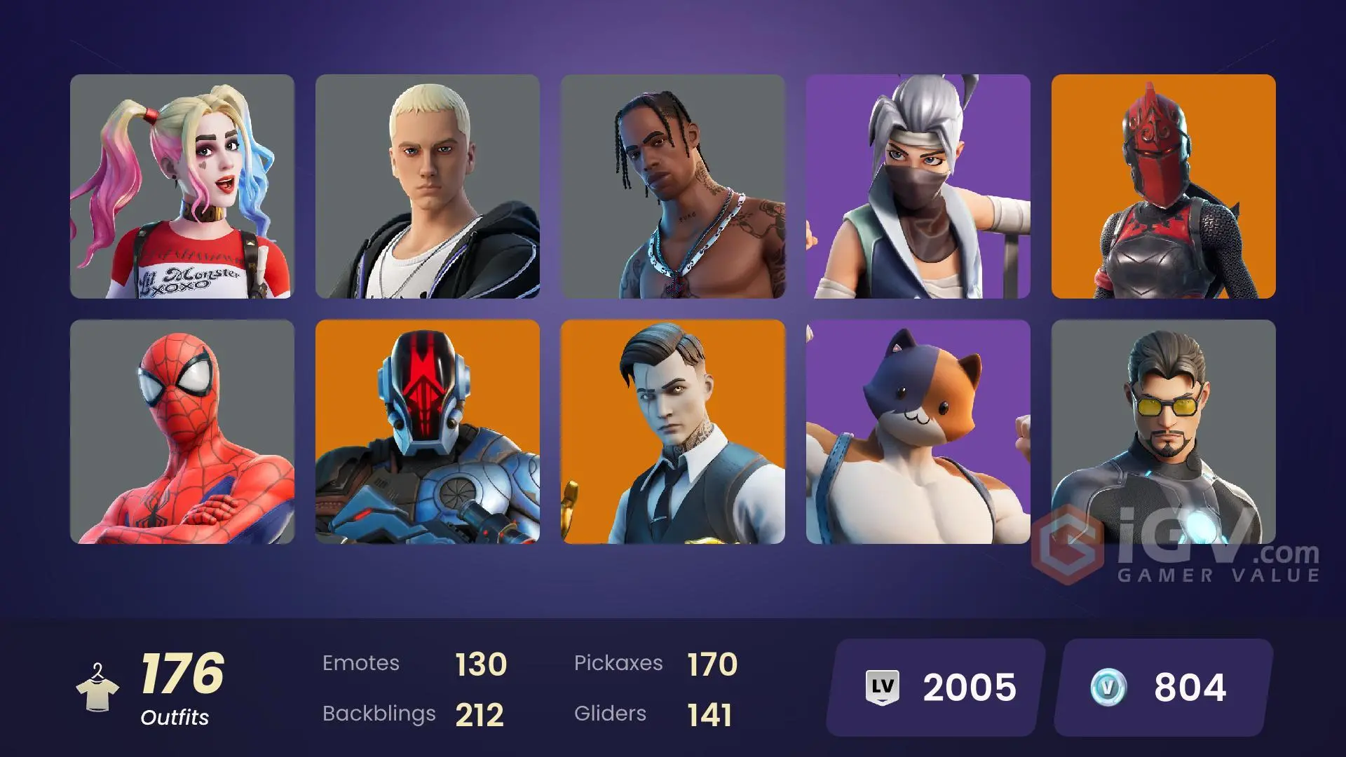 (PC/XBOX/PSN) 754 VB) 176 SKINS / TRAVIS SCOTT / GOLD MIDAS / OMEN ...