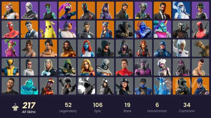 Accès complet 216 skins | OG STW | The Reaper | Glow | Elite Agent ...