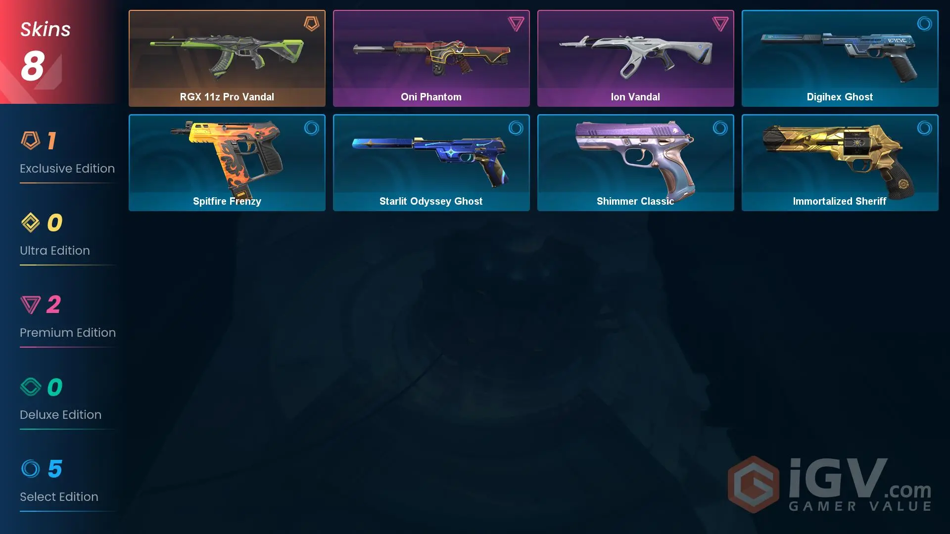 [LA] - SKINS 8 - RGX 11z Pro Vandal - Ion Vandal - Oni Phantom - Acceso ...