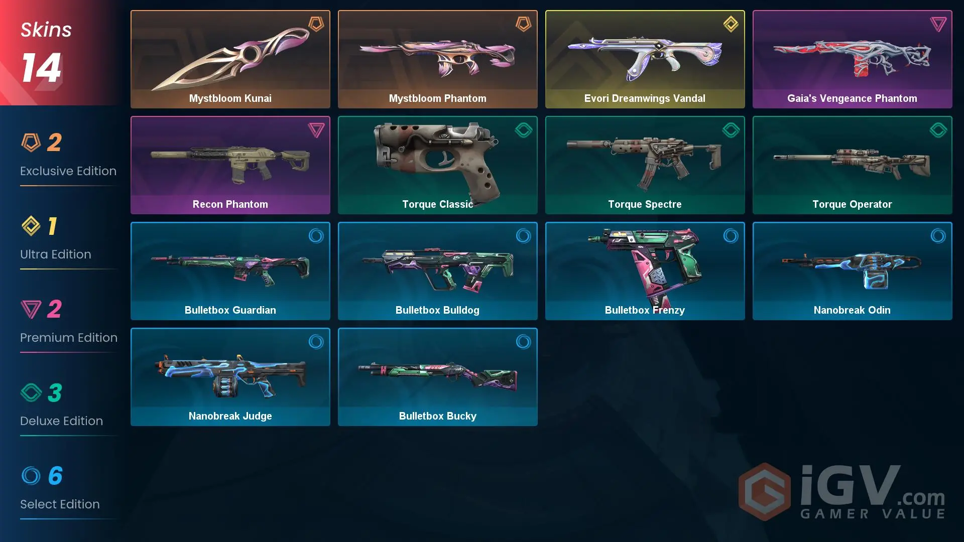 [EU] - SKINS 14 - KNIFE 1 - Evori Dreamwings Vandal - Mystbloom Kunai ...