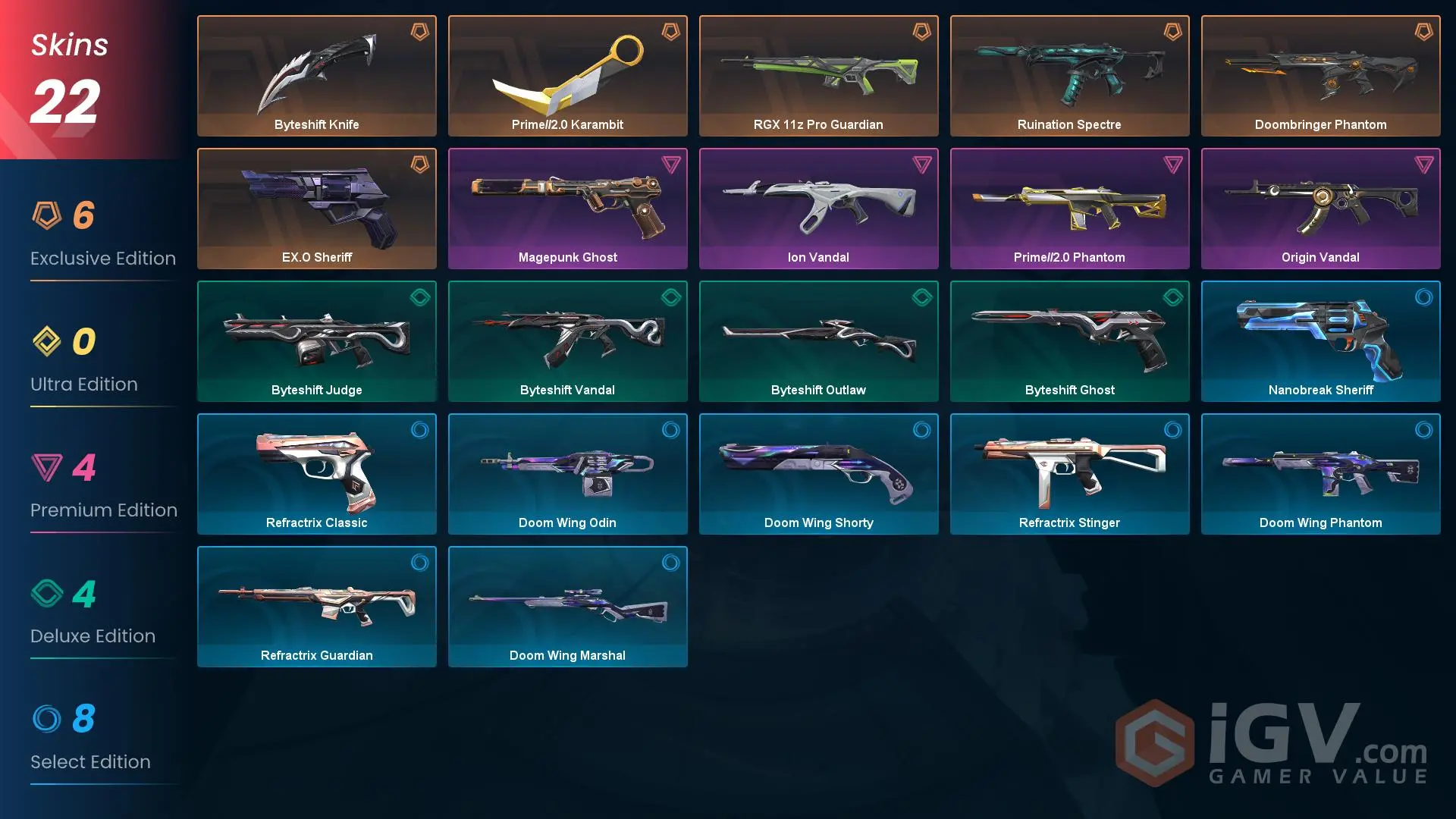 [EU\TURKEY] - SKINS 22 - KNIFE 2 - Prime//2.0 Karambit - Byteshift ...