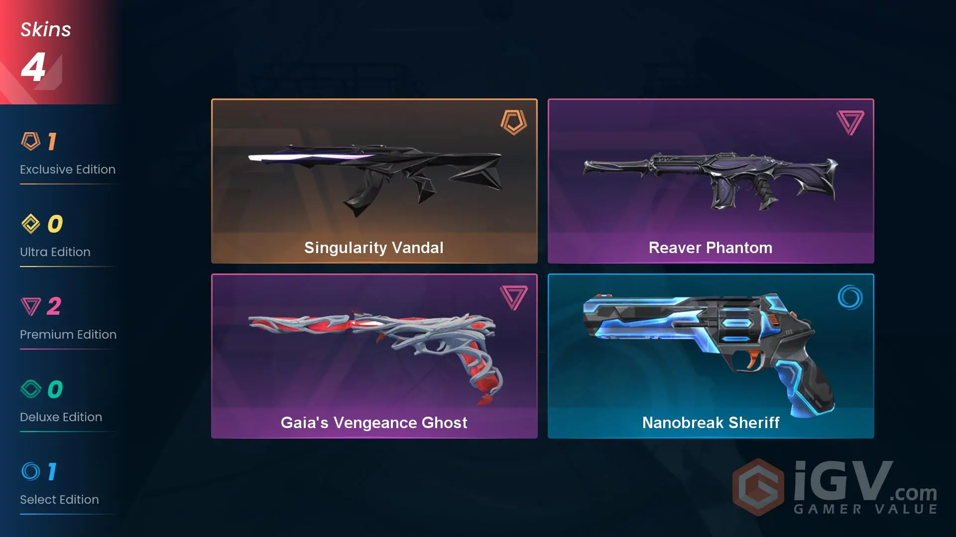 4 Skin // EU-TR // Singularity Vandal + Reaver Phantom + Gaia's Ghost ...
