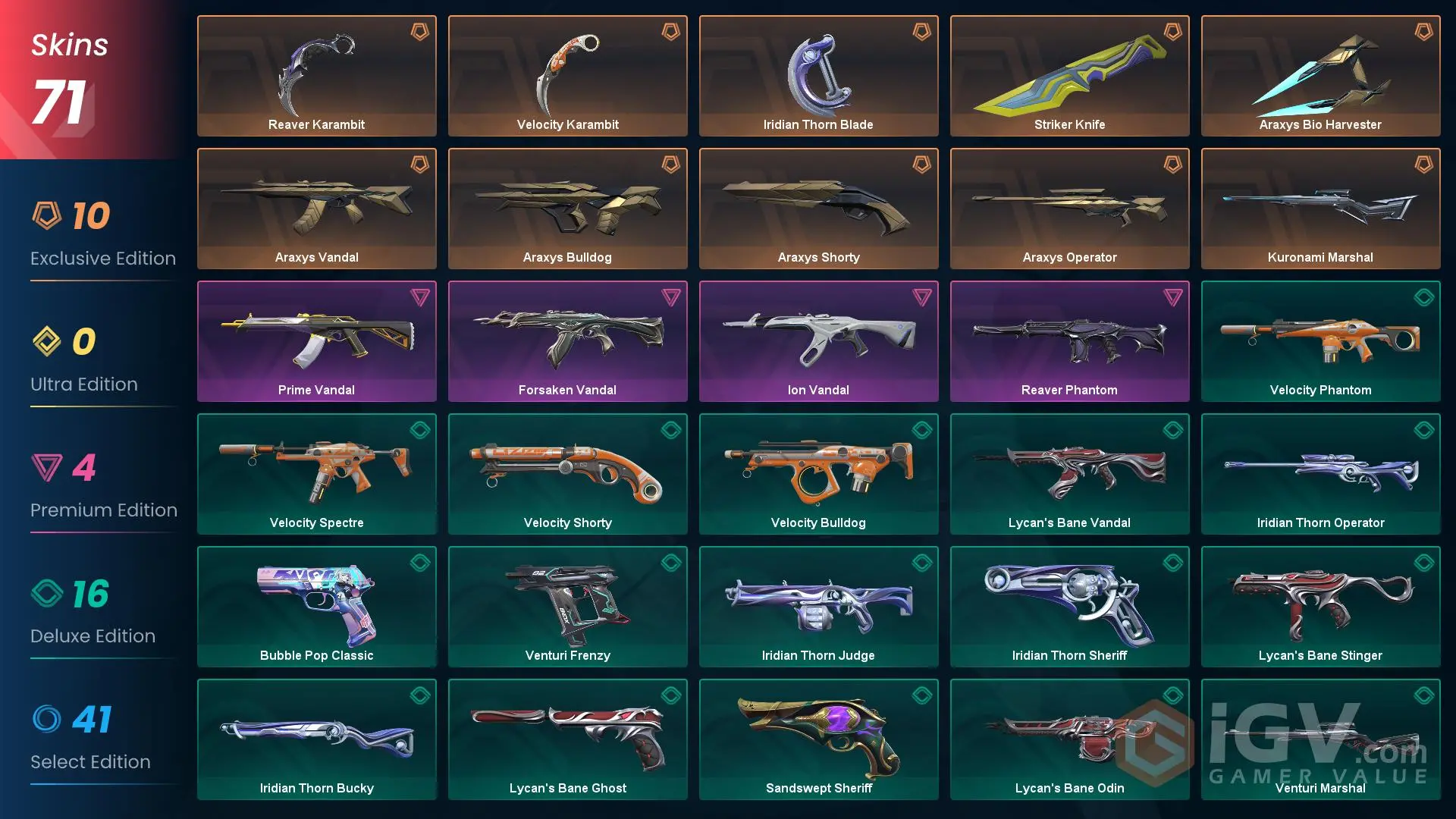 [TR-EU] 75 VİP Skin | Ascendant | 6 Knife | 30 K VP | Full Acces ...