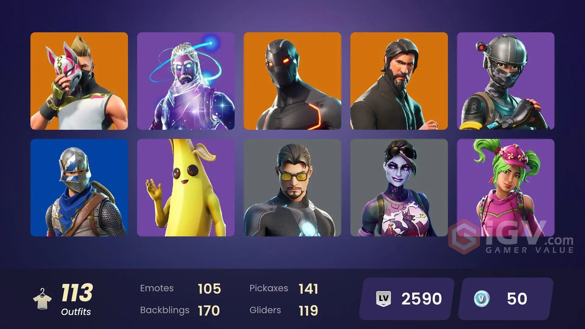 Full Access | 112 skins | OG STW | Galaxy | The Reaper | Blue Squire ...