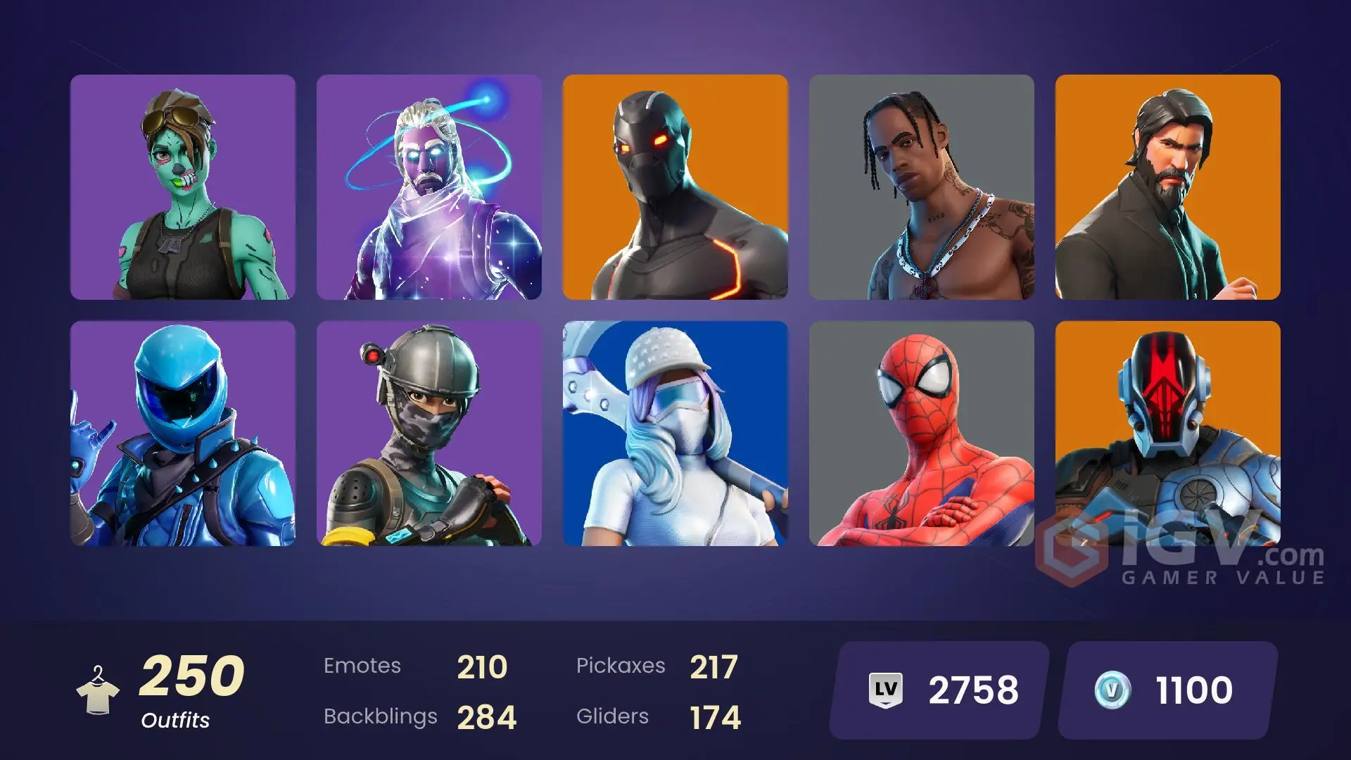 (PC) 1100 VB) 250 SKINS / GALAXY / HONOR GUARD / THE REAPER / NEO VERSA ...