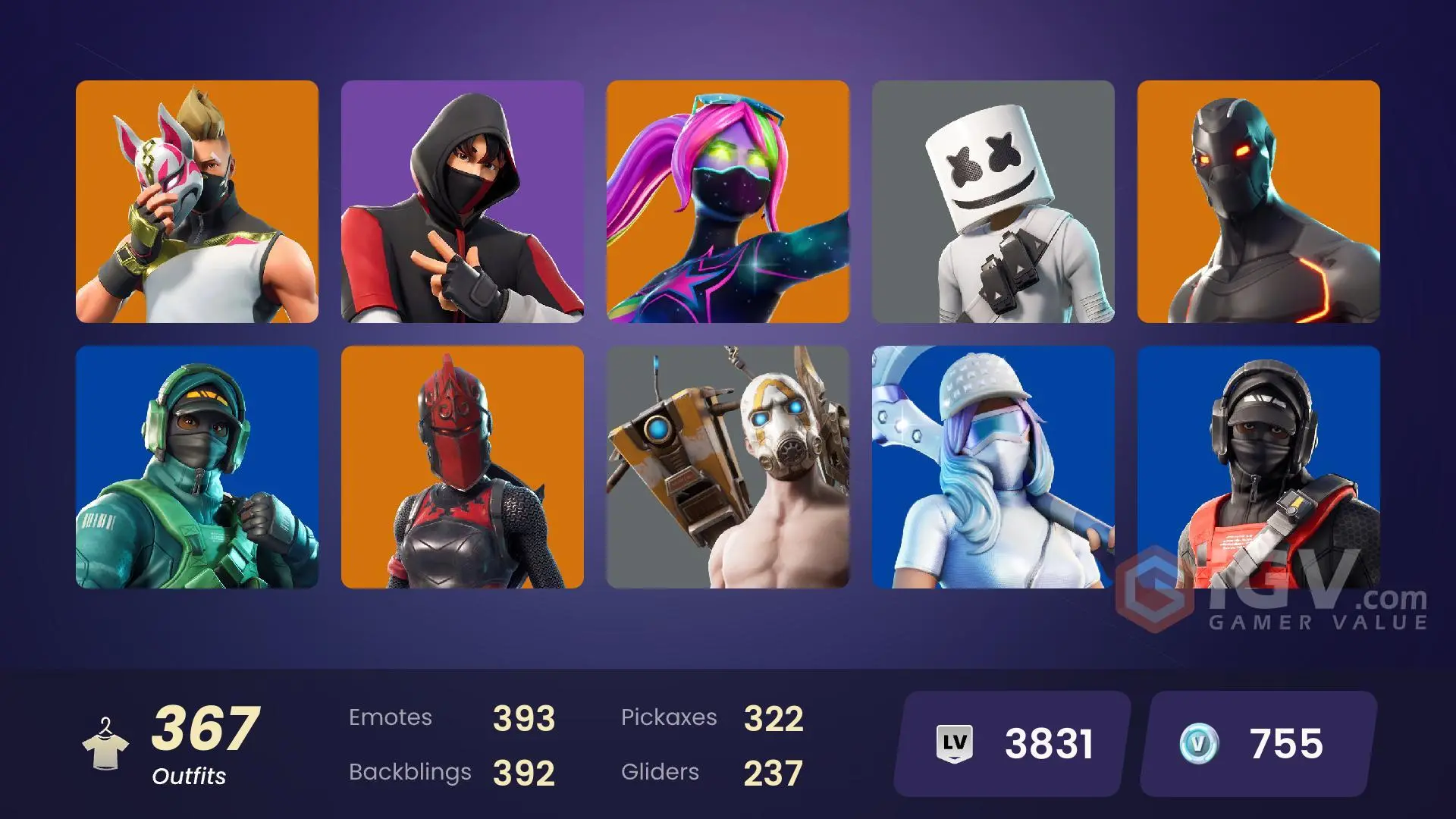 (PC) 755 VB) 366 SKINS / IKONIK / EON / STEALTH REFLEX / MERRY MINT AXE ...