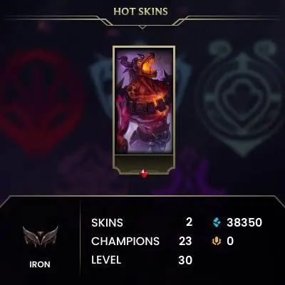 [EUW] IRON 4 00LP Rank Level 30 35K To 42K BE 1-6 Premium Skins Full ...