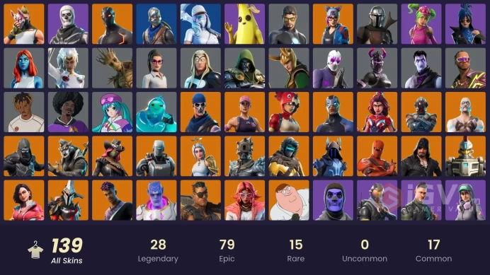 (PC) 200 VB) 138 SKINS / OG SKULL TROOPER / BLUE SQUIRE / ROYALE KNIGHT ...