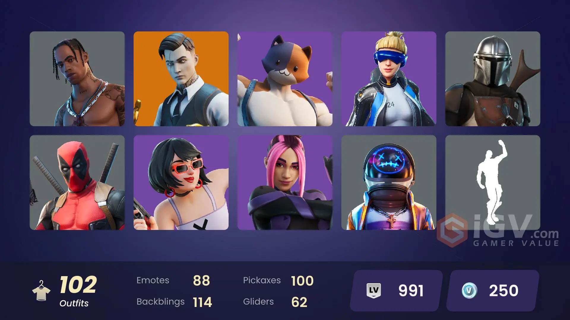 (PC/PSN) 250 VB) 102 SKINS / TRAVIS SCOTT / NEO VERSA / ASTRO JACK ...