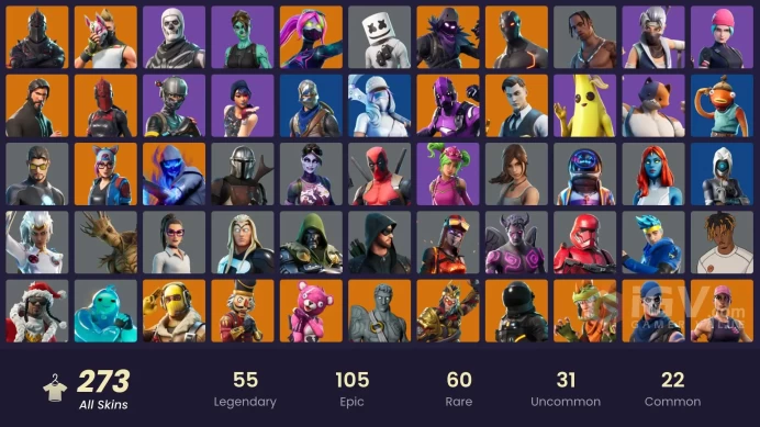 (PC/PSN/XBOX) 1105 VB) 273 SKINS / BLACK KNIGHT / WILDCAT / SPARKLE ...