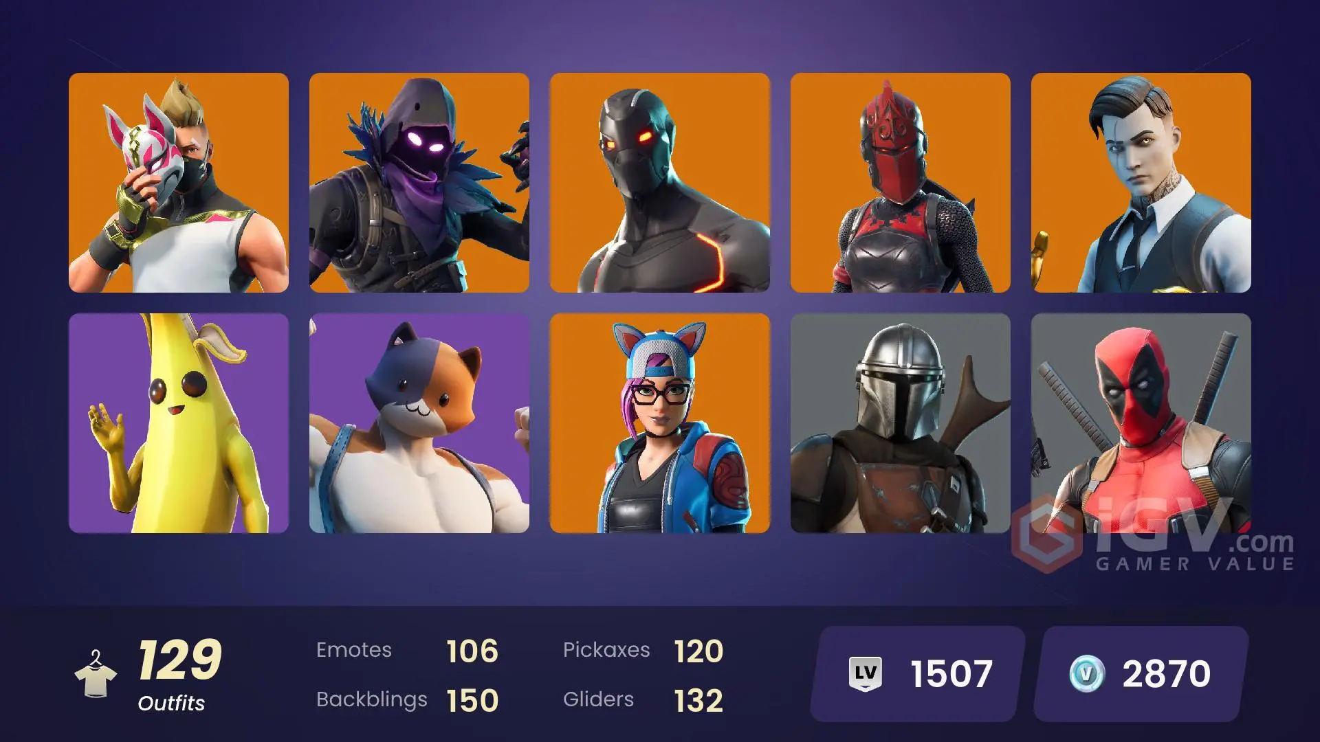 [PC/XBOX/NINTENDO] 2870 VB 129 skins | Blue Team Leader | Raven | Peely ...