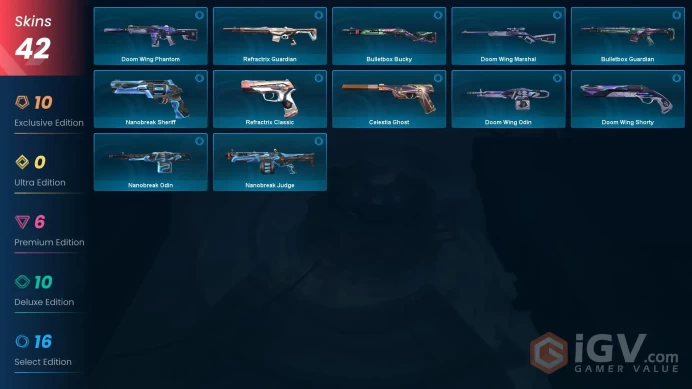 VALORANT EU WEST SERVER 42 SKIN( Champions 2023 VANDAL, Kuronami Vandal ...