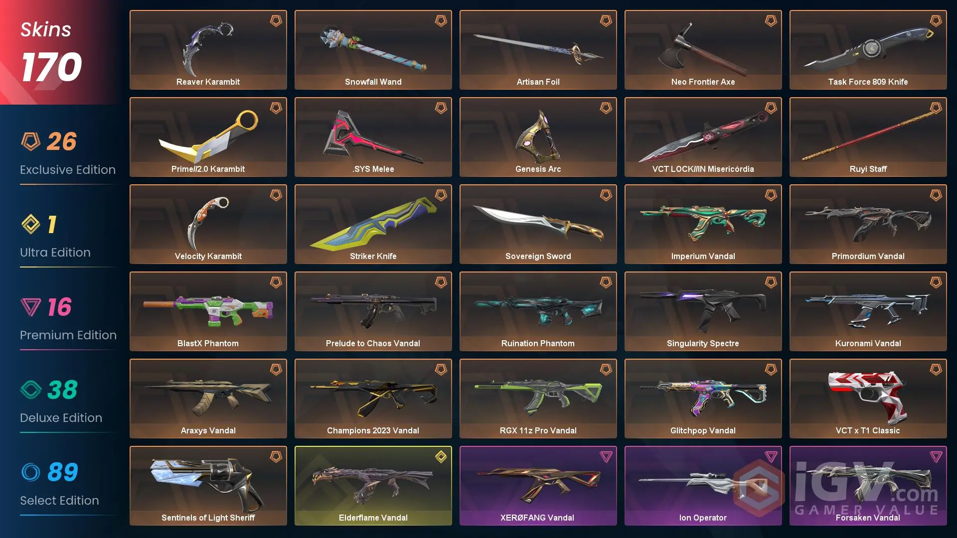 EU - 169 Skins > x2 Radiant Buddy Kuronami Vandal Prelude to Chaos ...