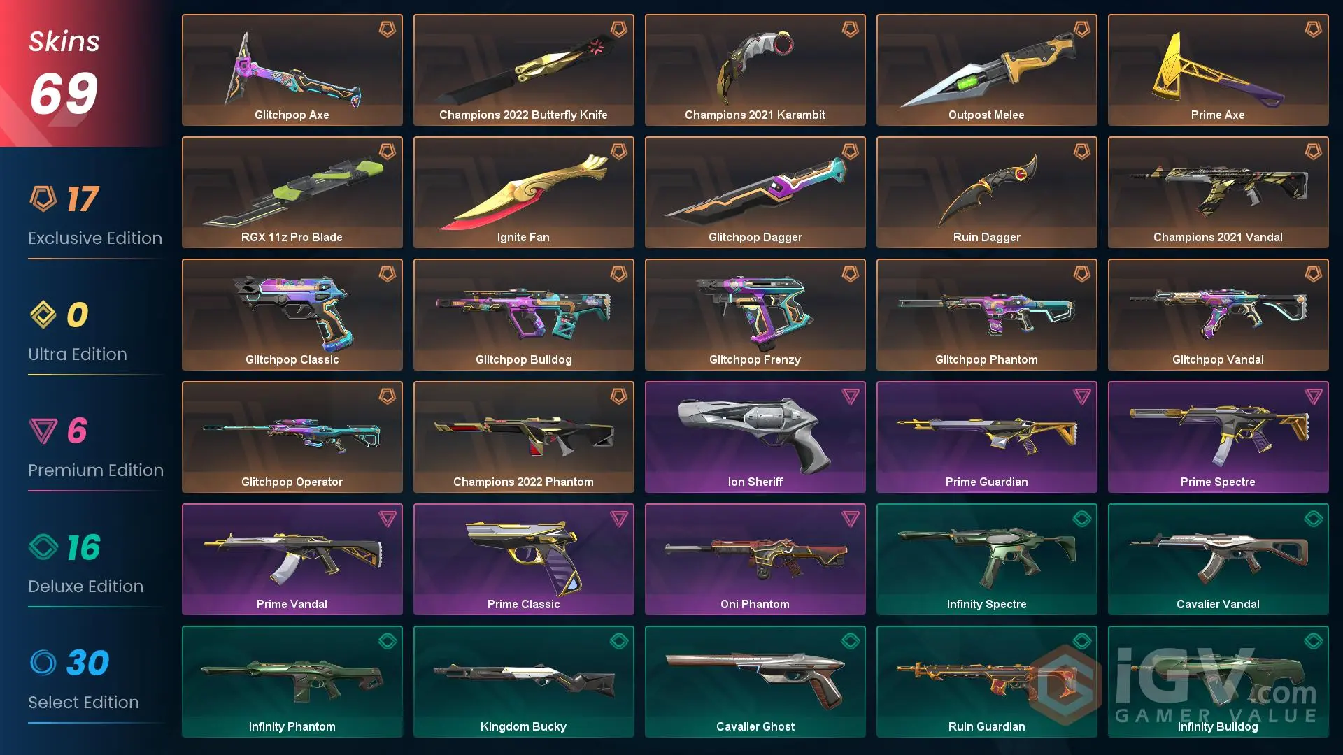 EU Full Access | Unranked | 69 Skins Champions 2021 Bundle+2022 Bundle+Ruin Dagger+Glitchpop ...