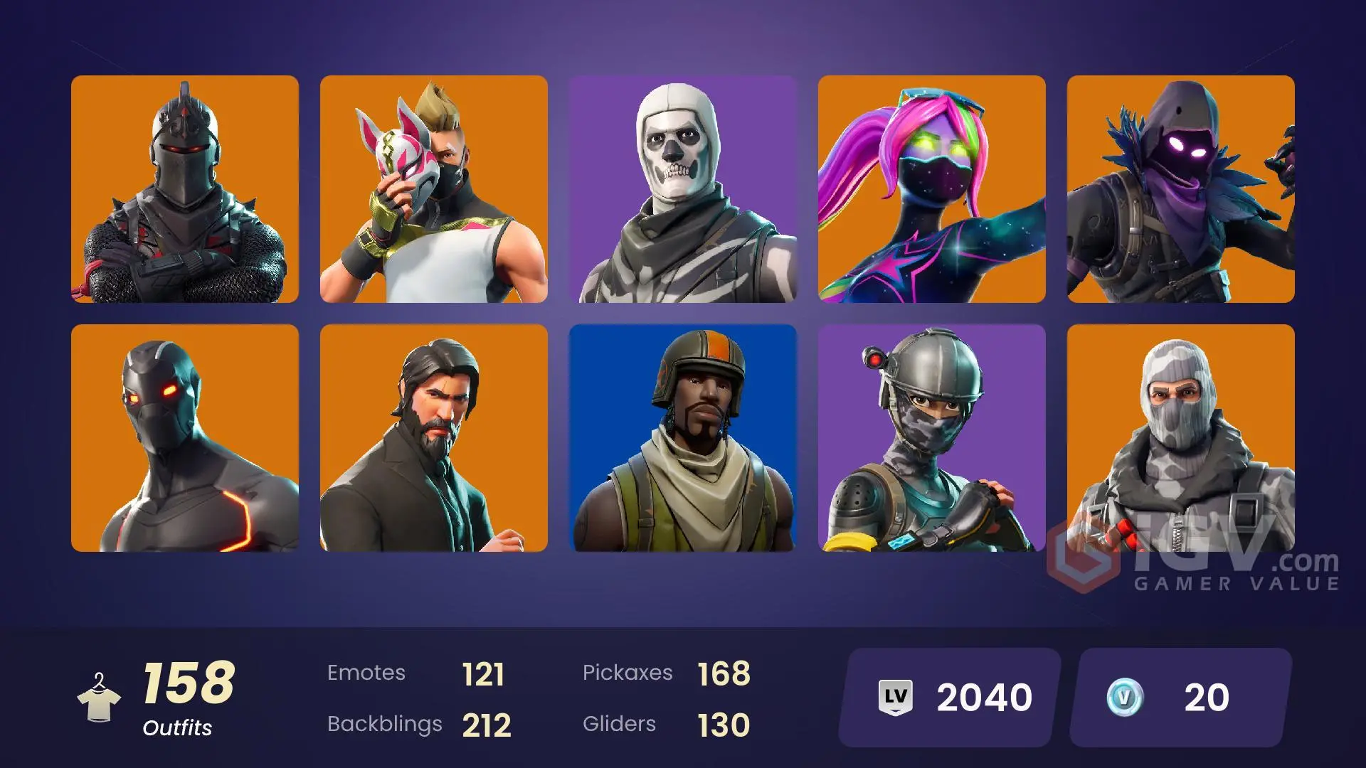 (PC) 20 VB) 158 SKINS / BLACK KNIGHT / SPARKLE SPECIALIST / THE REAPER ...