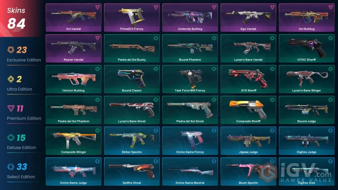 NA Full Access | Unranked | 84 Skins Champions 2022 Bundle+2023 Vandal+RGX 11z Pro Blade ...