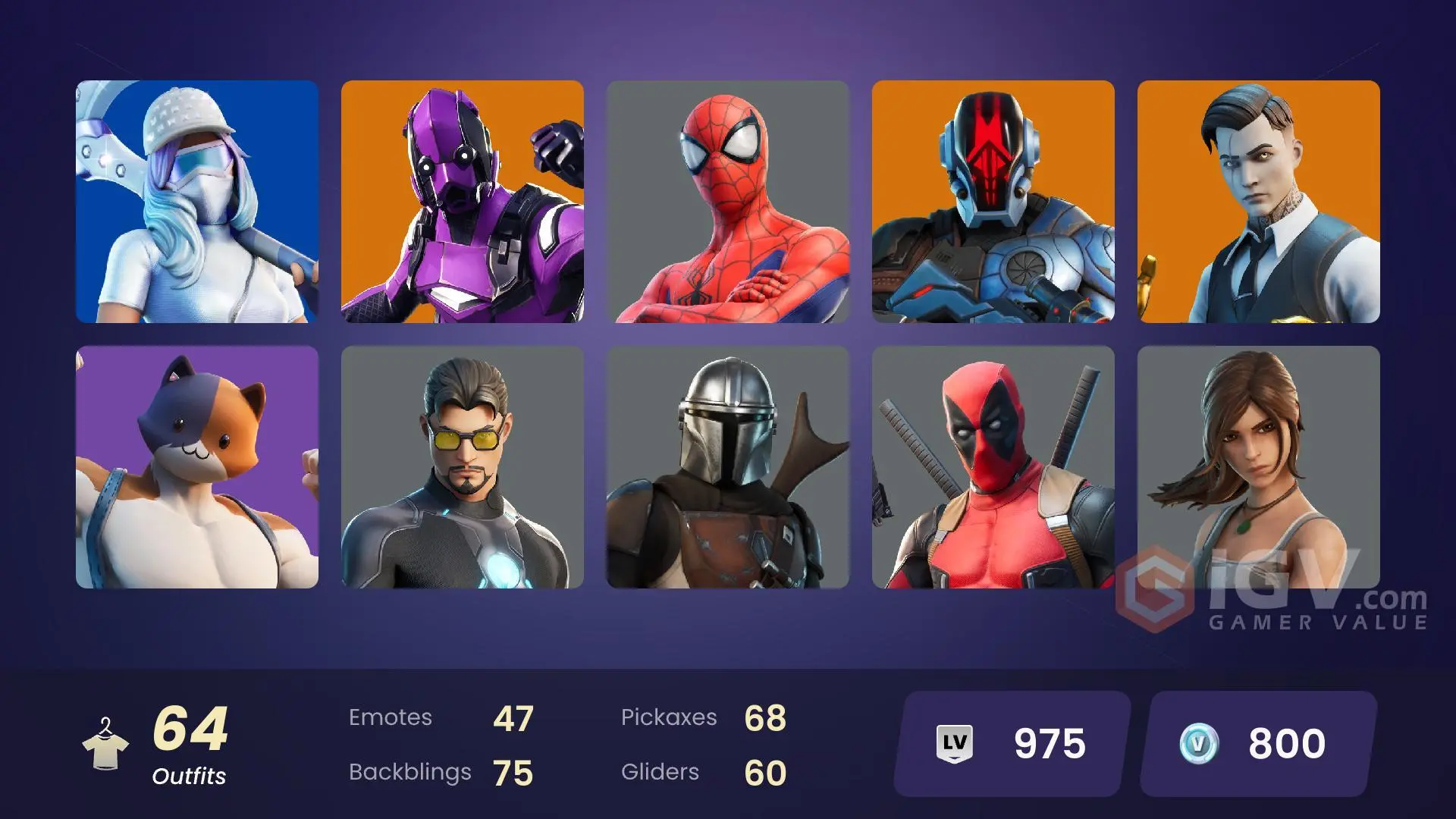 64 skins | Dark Vertex(OG) | Gold Brutus | Gold Midas | Sultura | Lina ...