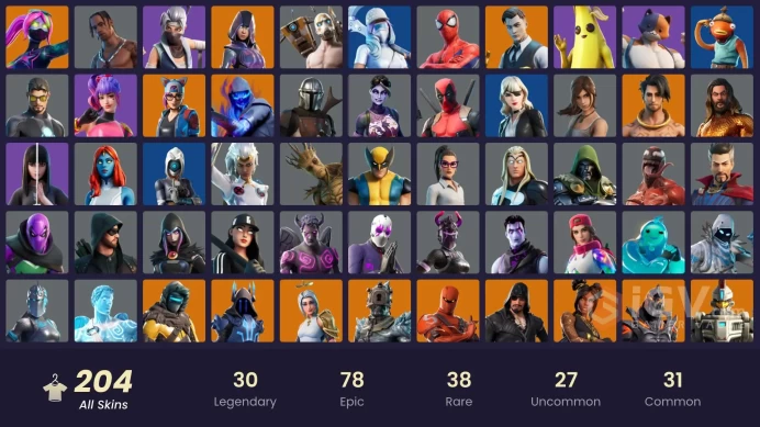 [PC/XBOX] 204 skins | IKONIK | Glow | Travis Scott | Gold Midas | Gold ...
