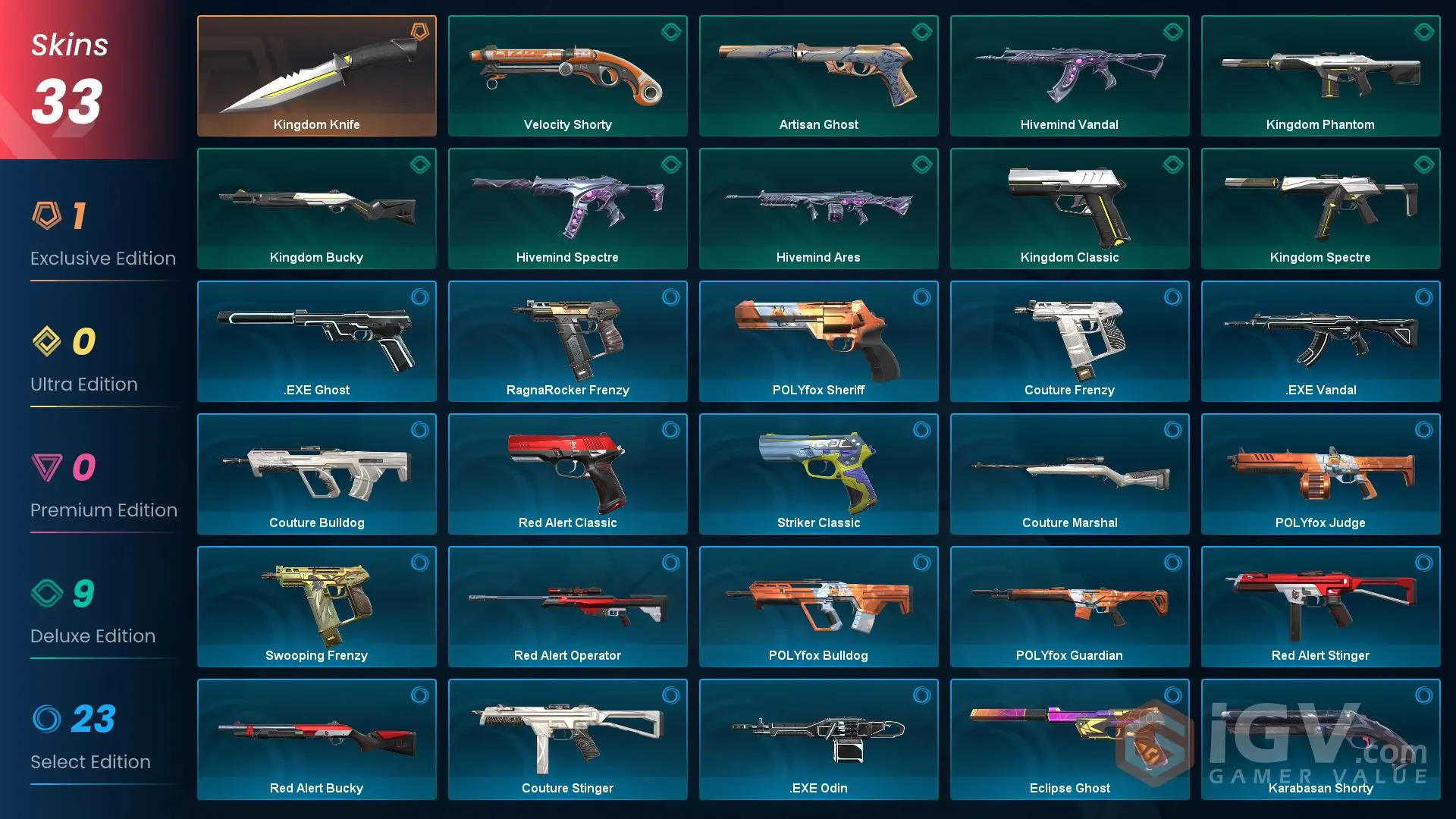 2 in 1 | VALORANT + League of Legends | 33 skins | Kingdom Knife | 123 ...