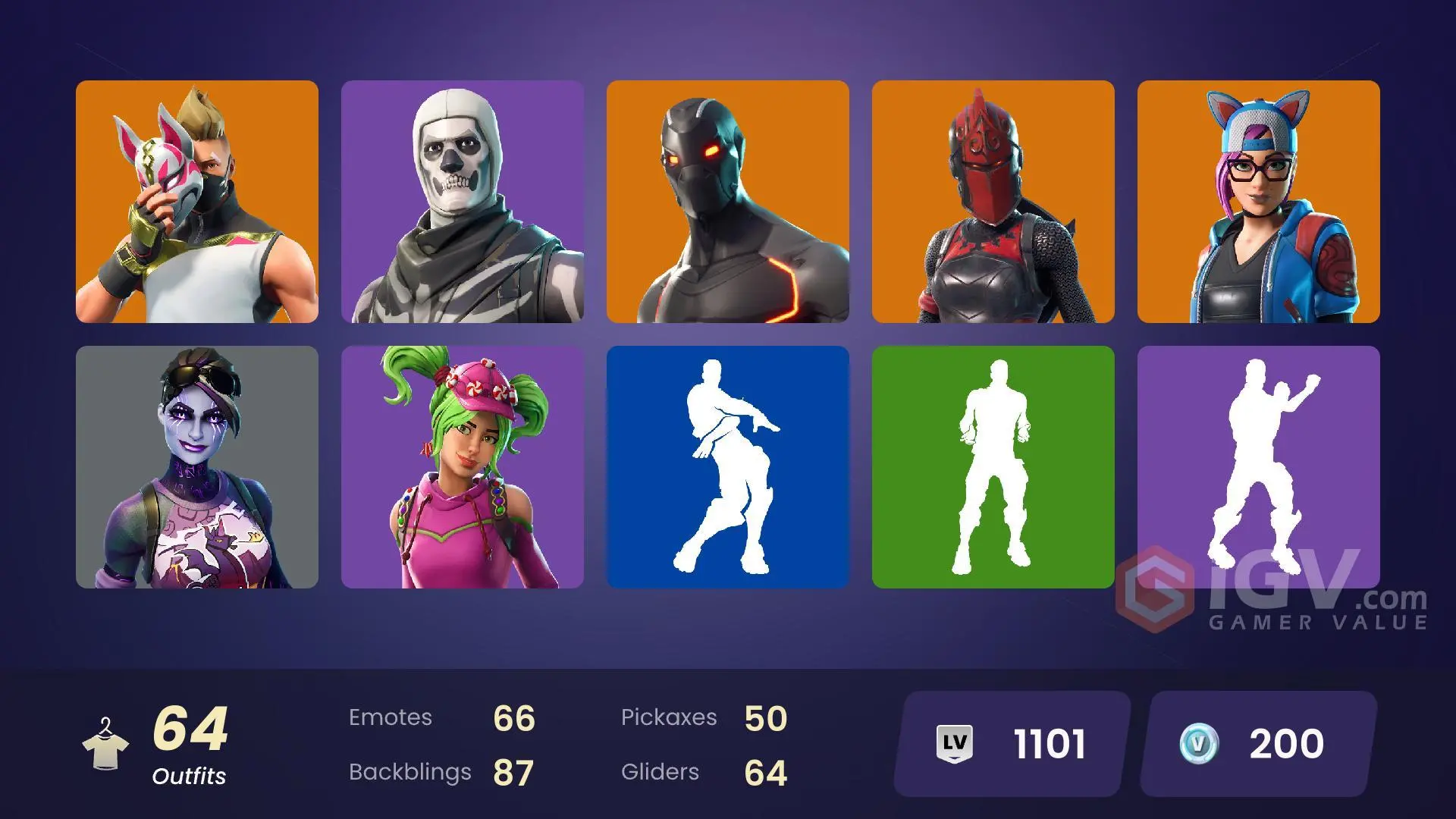 64 Skins | Blue Team Leader & Blue Striker | FNCS Items | 200 VB - iGV