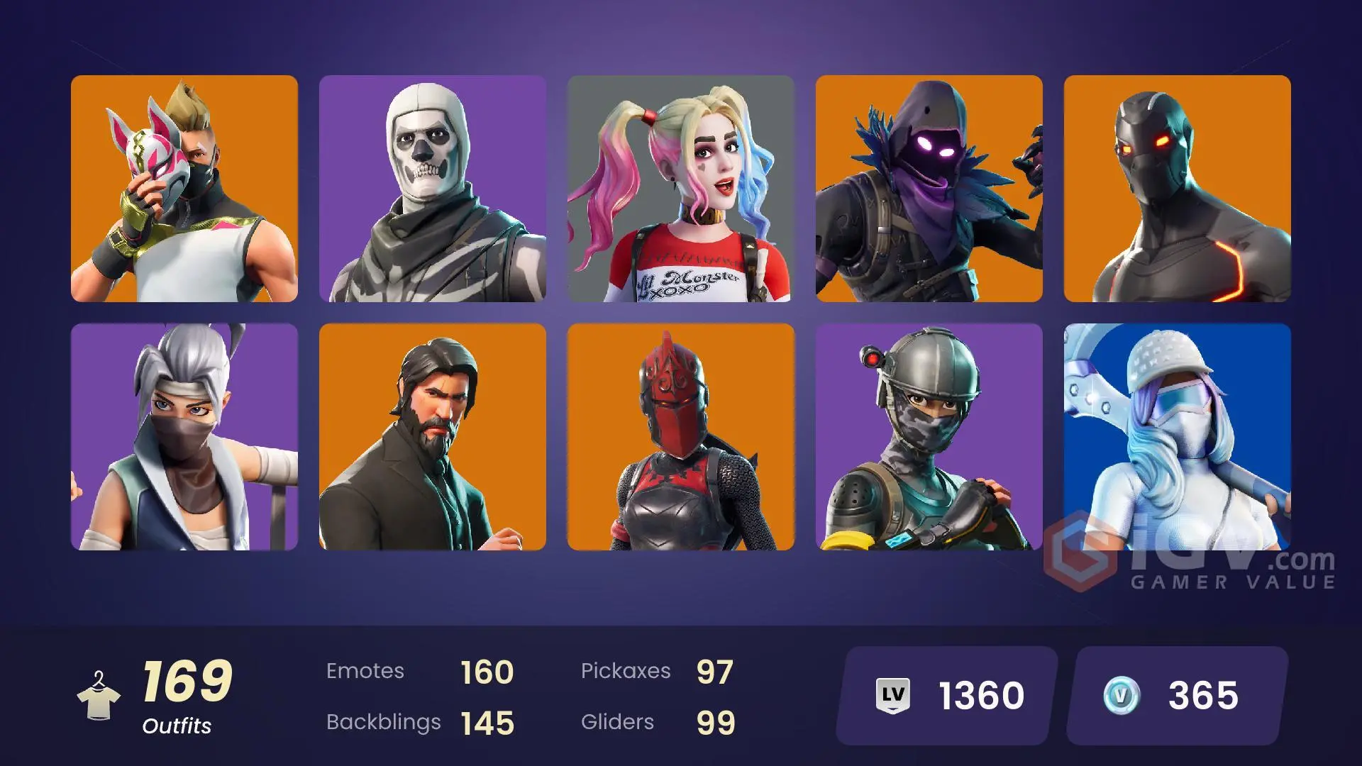 [PC/PSN/XBOX] 168 skins / OG STW / The Reaper / Elite Agent / Rue / Fishstick (World Cup) / Gold ...