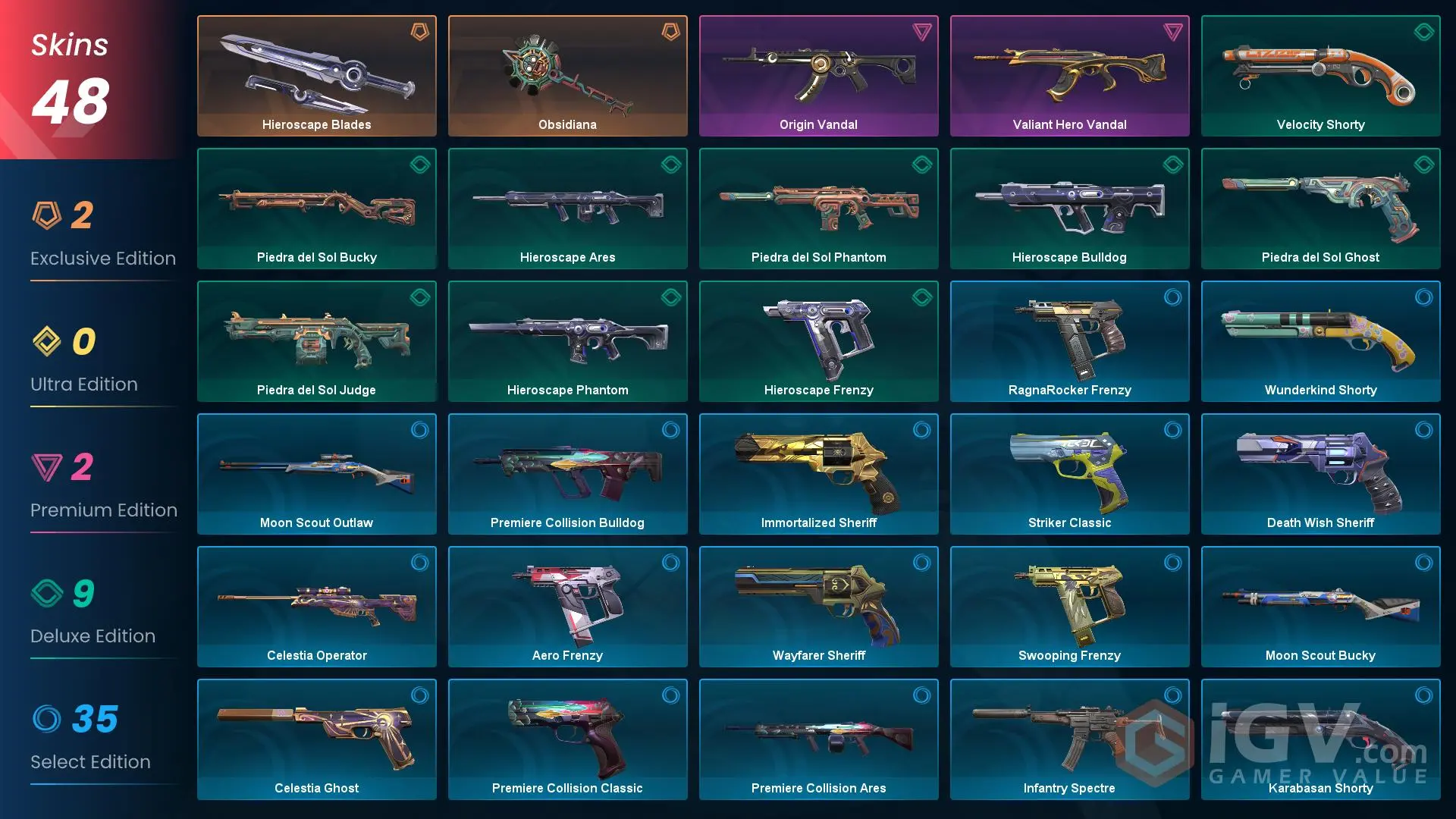 [LA] - SKINS 48 - KNIFE 2 - Hieroscape Blades - Obsidiana - Origin ...