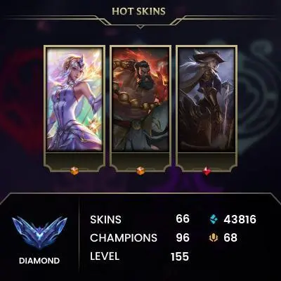 [EUW] LEAGUE OF LEGENDS - DIAMOND III ACCOUNT / 66 SKINS-44K BE / RARE ...