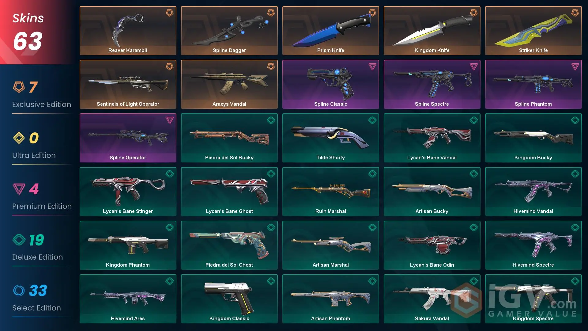 EU | Reaver Karambit, Araxys Vandal, Sentinels of Light Operator ...