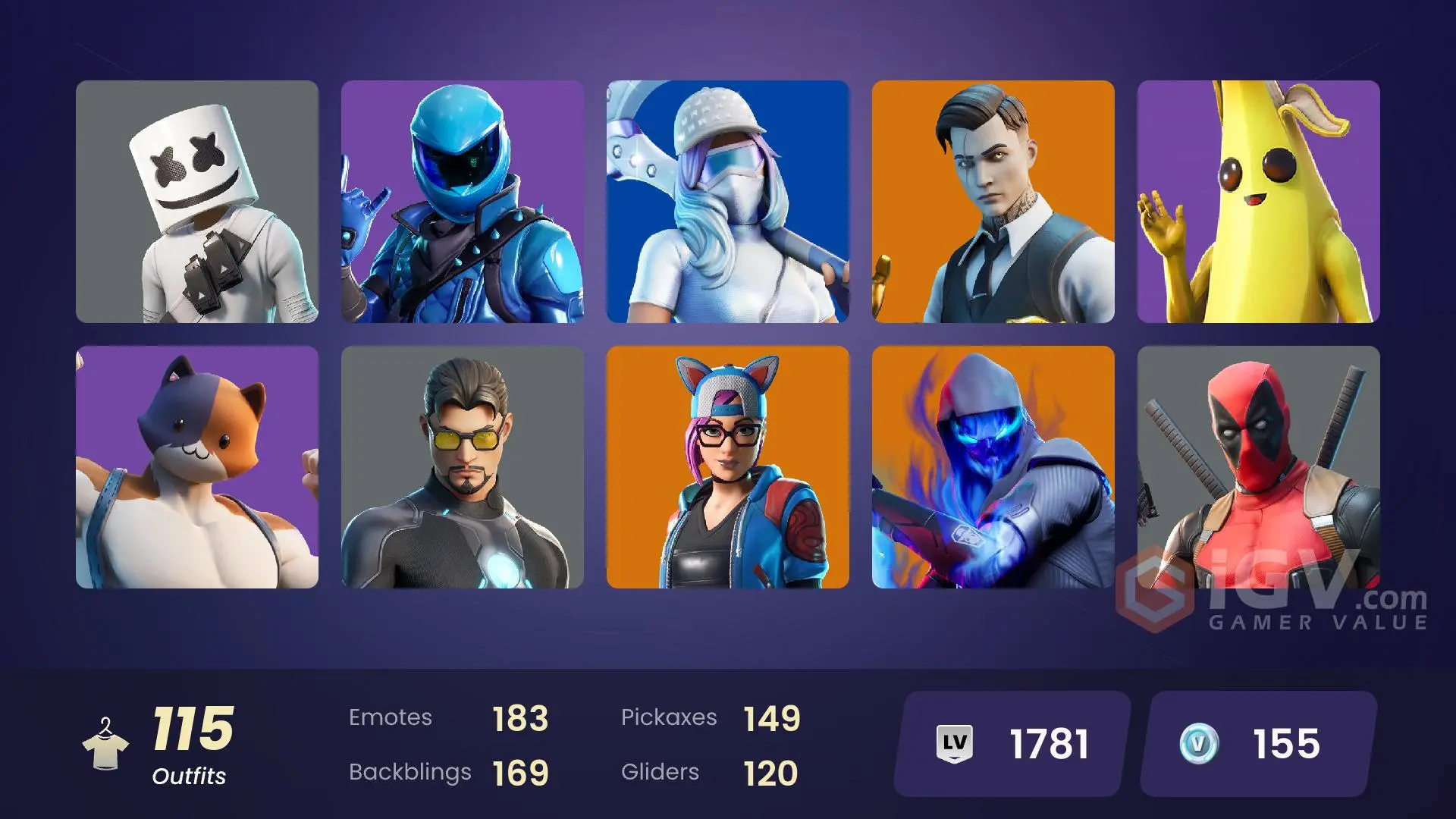 Full-Access 115 skins | OG STW | Honor Guard | Gold Midas | Vendetta ...