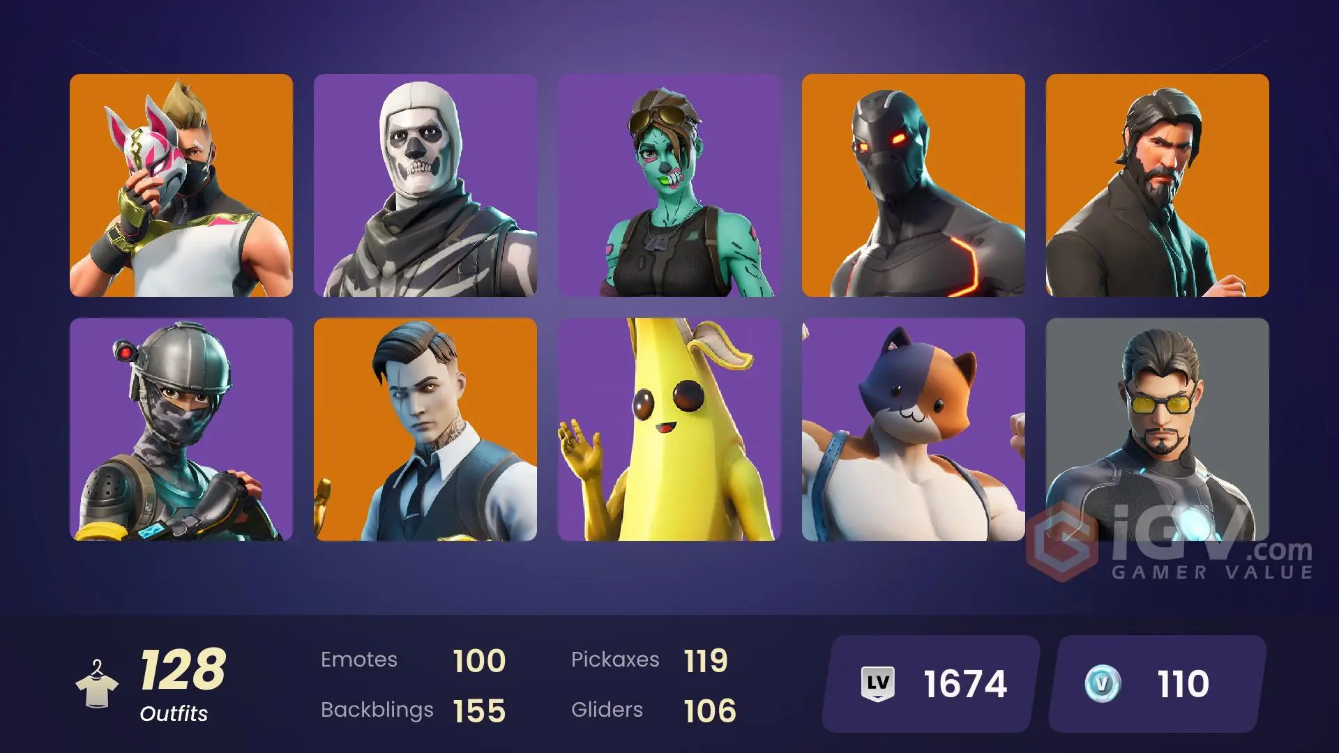 [PC/XBL] 128 skins | OG STW | The Reaper | Elite Agent | Gold Meowscles ...