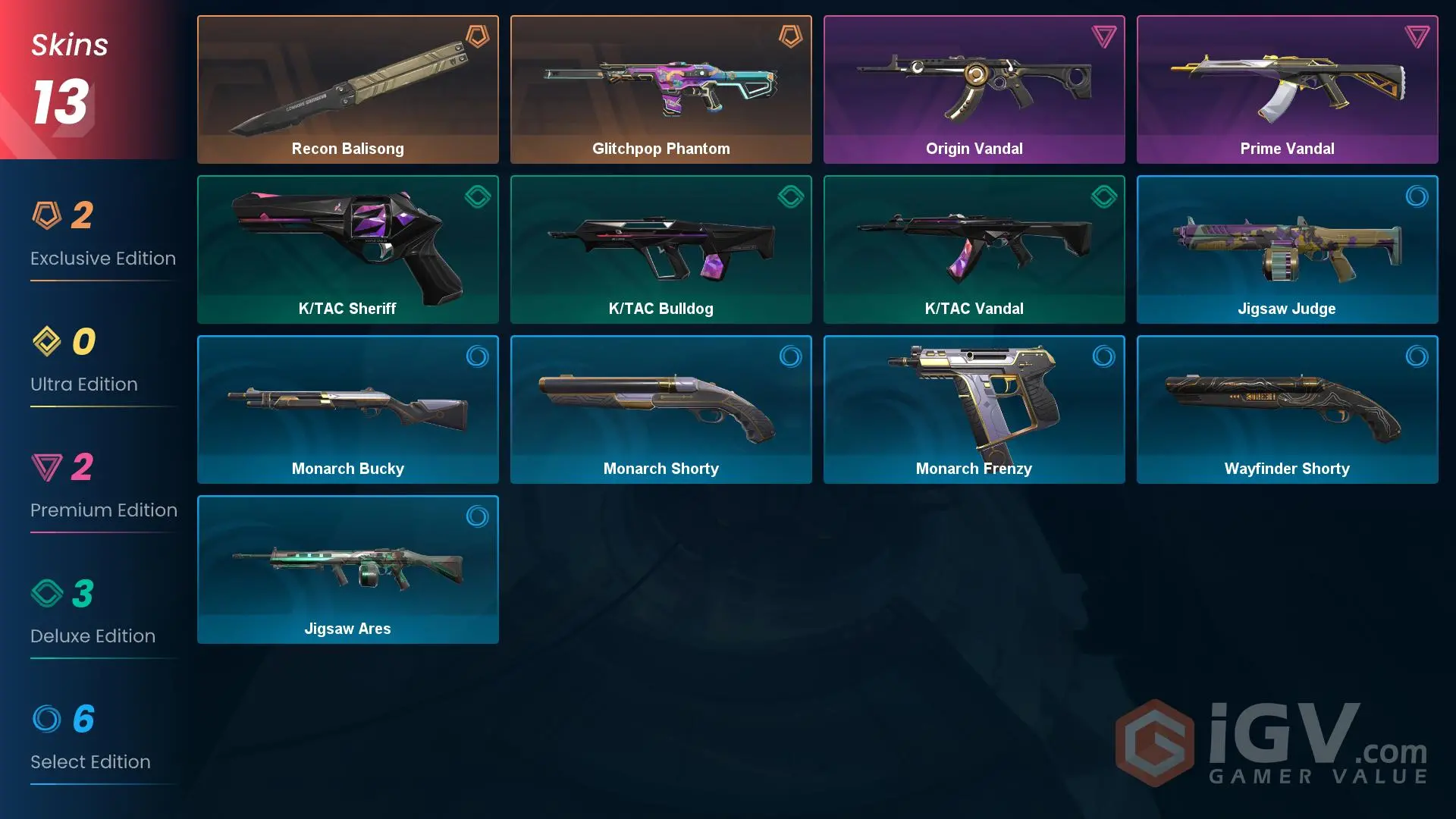 EU/Full access/Glitchpop Phantom+Recon Balisong+Origin Vandal+Prime Vandal(+ battle pass skins ...