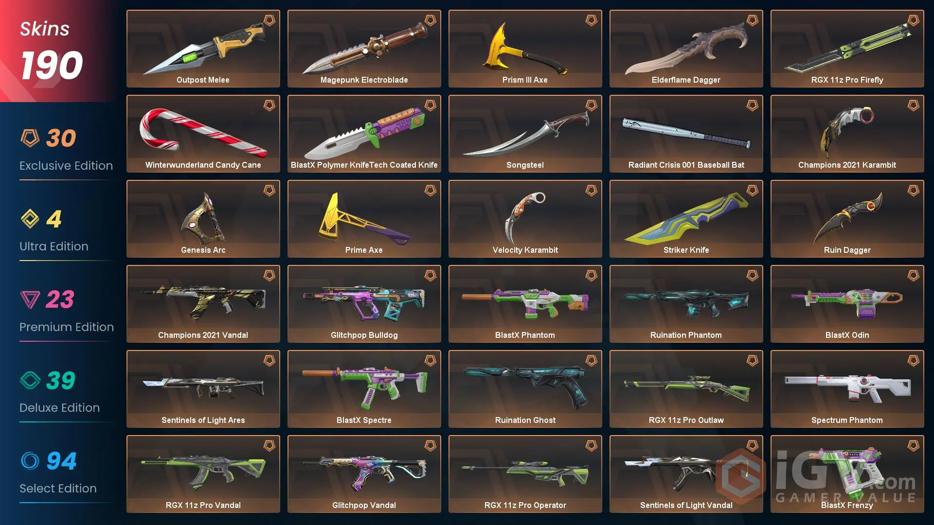 EU | 189 Skins | Full Acces | Champions 2021 Vandal + Champions 2021 ...