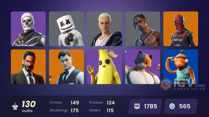 FA | 130 Skins | OG STW | Travis Scott | Peely | Fishstick | Carbon ...
