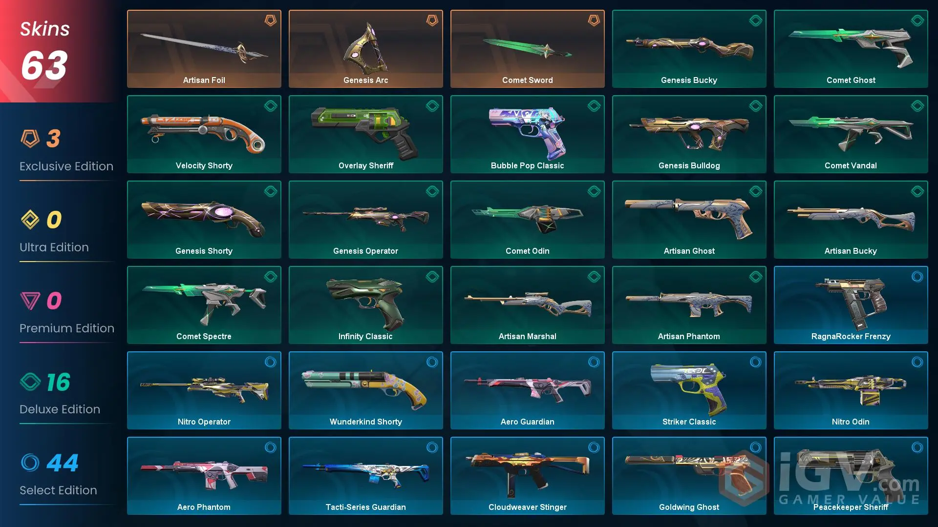 [ASIA] 63 Skins | 3 Knife | Full Acces | Artisan Foil + Comet Sword ...